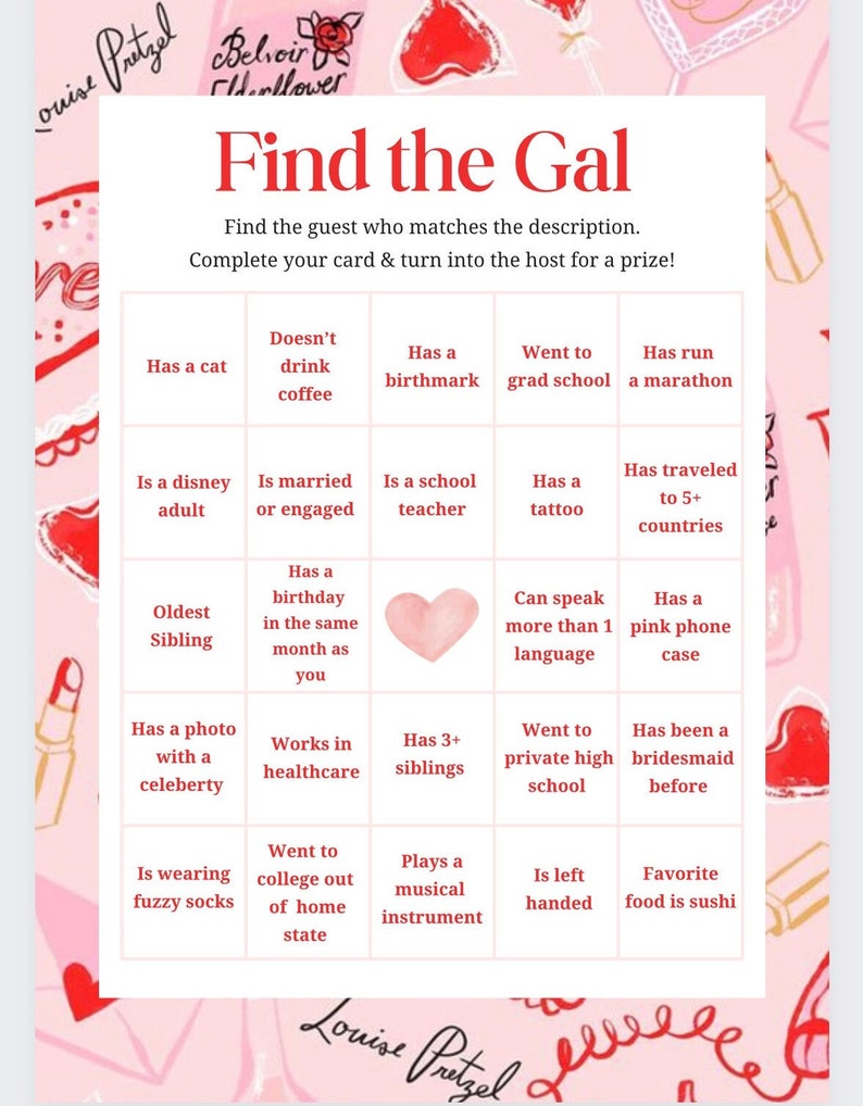 Galentine's Day Bingo Cards: Fun and Customizable Printable Games for ...
