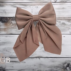 Tan Latte Coquette Hairbow on Clip – Elegant Handmade Bow for Adults ...
