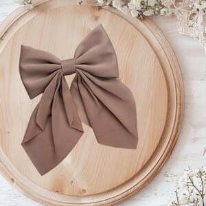 Tan Latte Coquette Hairbow on Clip – Elegant Handmade Bow for Adults ...