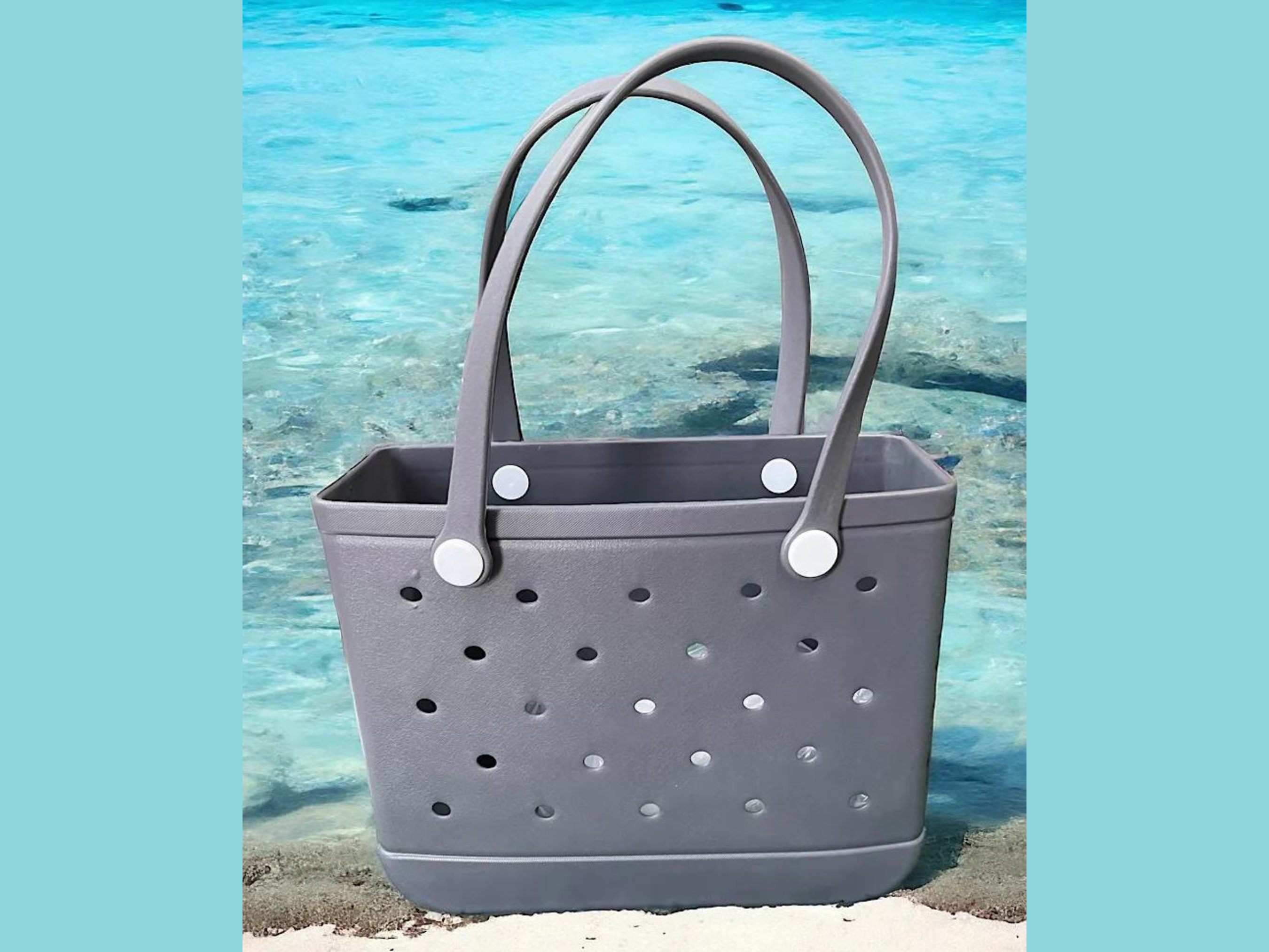 Beach Bag Rubber Tote Bag for Women Waterproof Sandproof Pool Bag ...