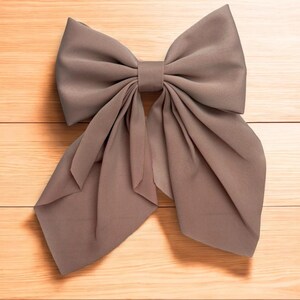 Tan Latte Coquette Hairbow on Clip – Elegant Handmade Bow for Adults ...