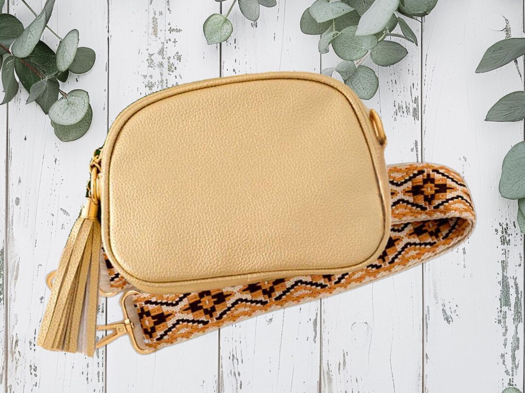 Gold Belt Bag, Crossbody Bag, Beige Belt Bag, Gold Purse, Crossbody ...