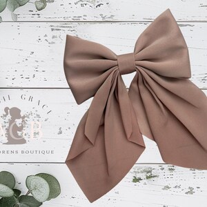 Tan Latte Coquette Hairbow on Clip – Elegant Handmade Bow for Adults ...
