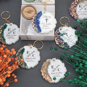 50 PCS Personalized Epoxy Fridge Magnet Favor, Wedding Keychain Favors ...