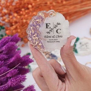 50 PCS Personalized Epoxy Fridge Magnet Favor, Wedding Keychain Favors ...