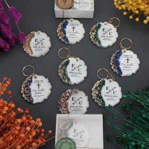 50 PCS Personalized Epoxy Fridge Magnet Favor, Wedding Keychain Favors ...