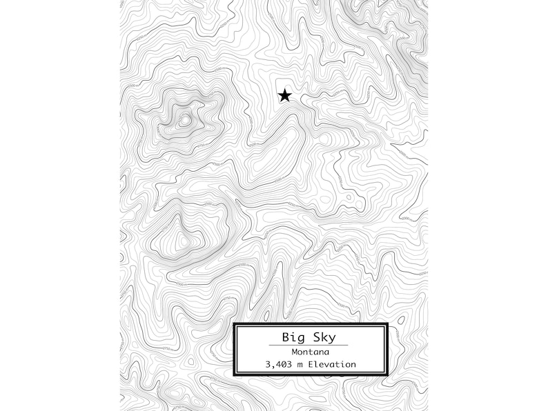 Big Sky Montana Topography Print Downloadable File - Etsy