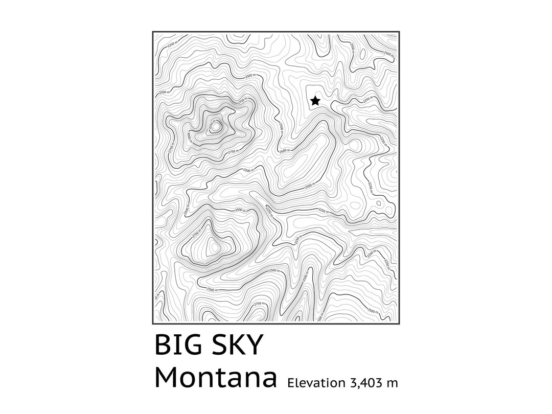 Big Sky, Montana | Topography Print | Downloadable File - Etsy