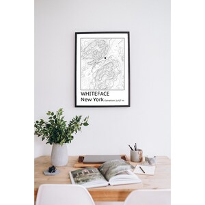 Whiteface, New York | Topography Print | Downloadable File - Etsy