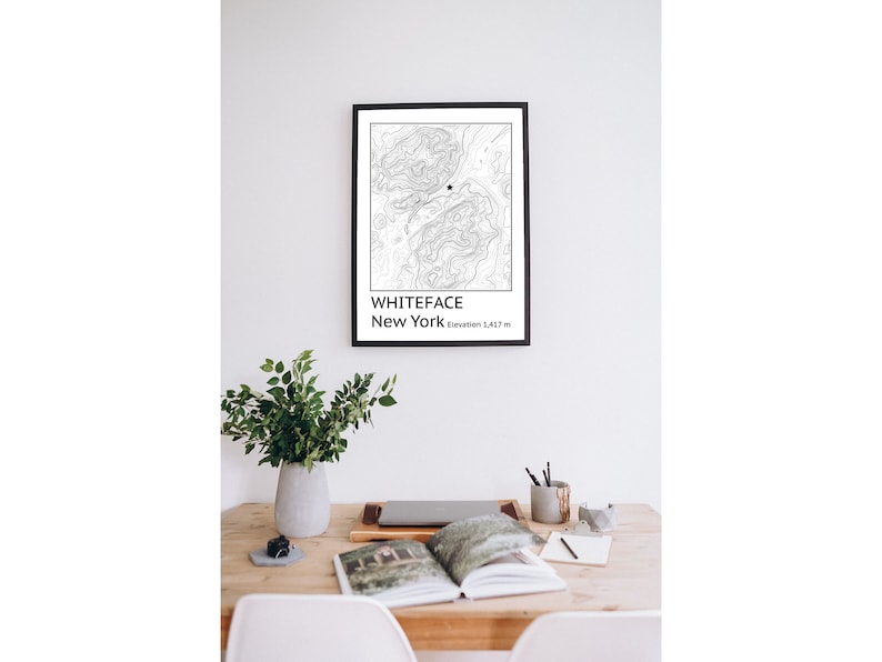 Whiteface, New York | Topography Print | Downloadable File - Etsy