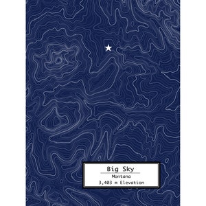 Big Sky Montana Topography Print Downloadable File - Etsy