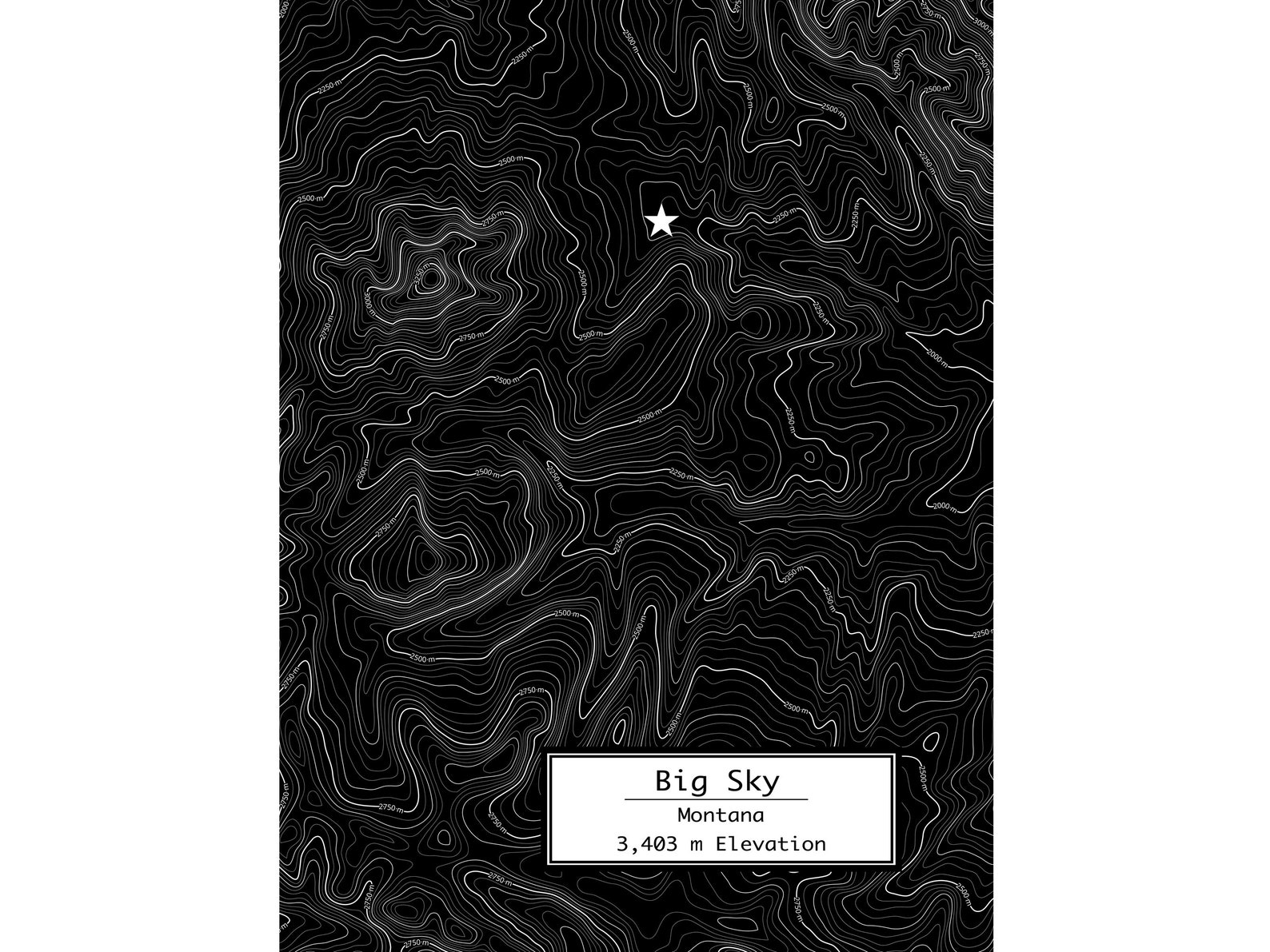 Big Sky Montana Topography Print Downloadable File - Etsy