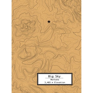 Big Sky Montana Topography Print Downloadable File - Etsy