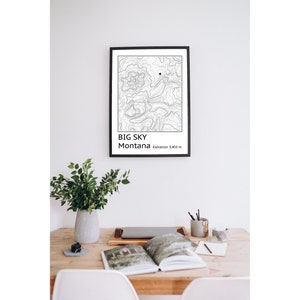Big Sky, Montana | Topography Print | Downloadable File - Etsy