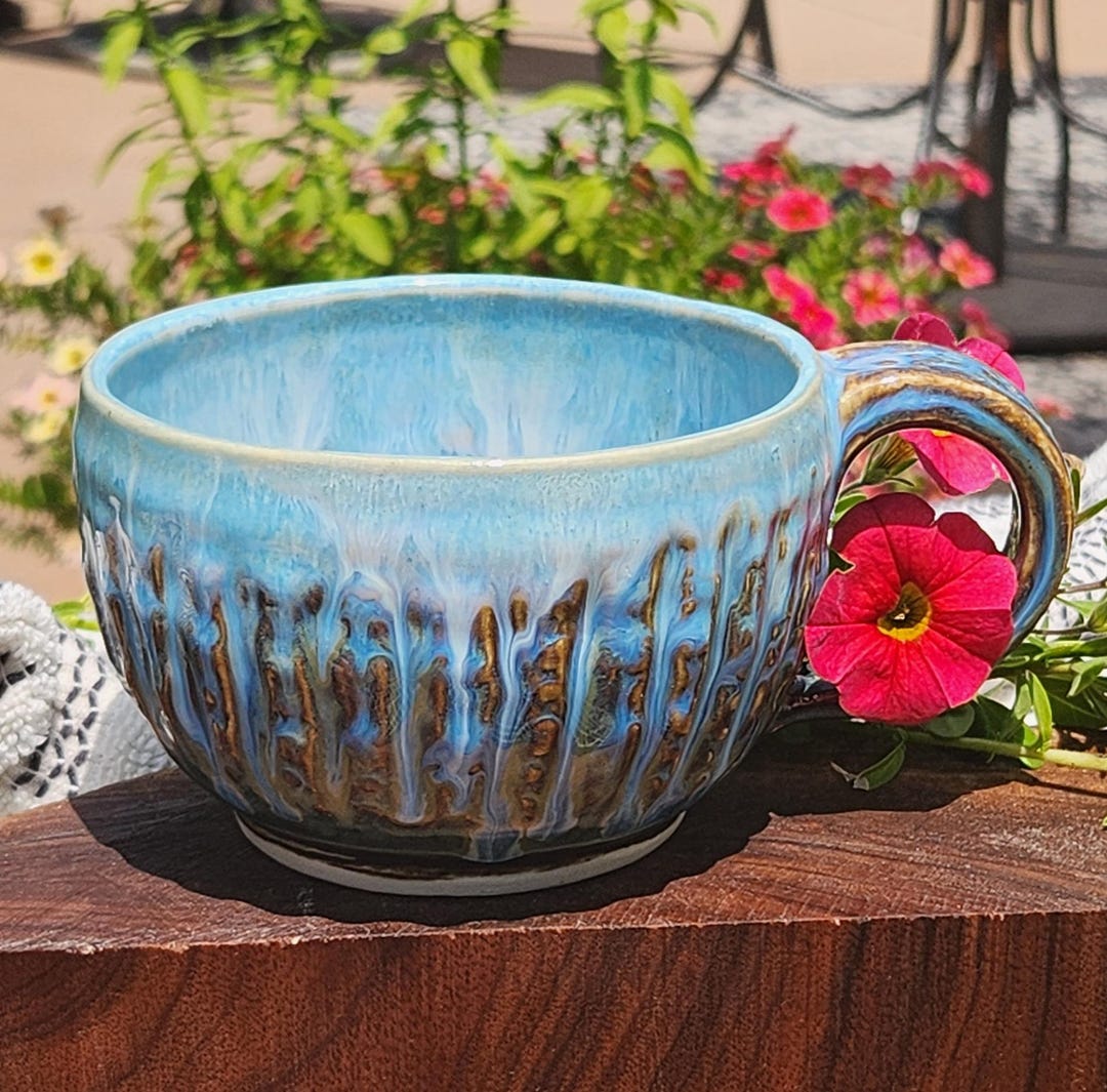 12 Fl Oz. Waterfall Cup, Handmade Pottery Mug, Coffee Mug, Ceramics ...