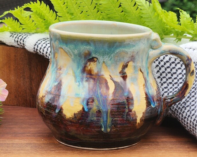 16 Fl Oz. Potbelly Stove, Forest Cup, Handmade Pottery Mug, Coffee Mug ...