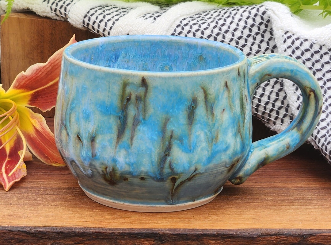 Handmade Stoneware Coffee Mug: 10 Fl Oz Rustic Moonstone Cup - Etsy