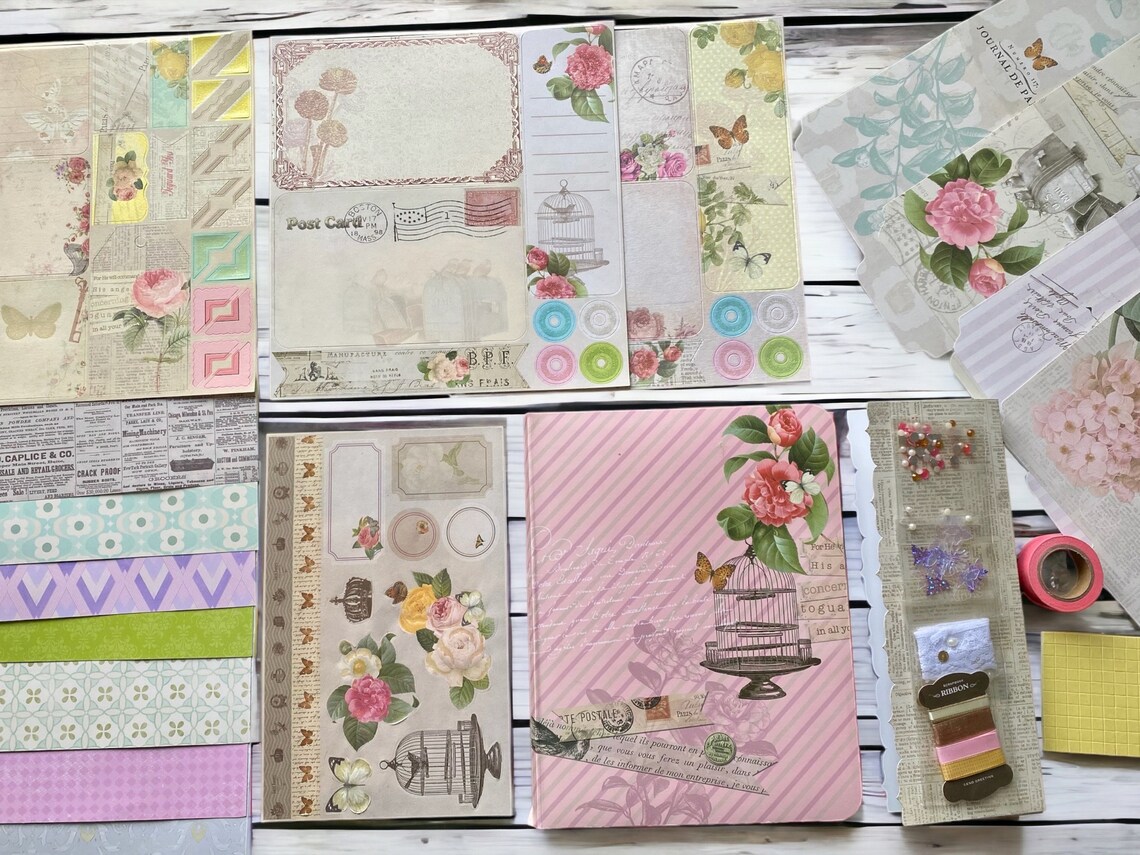 Scrapbooking Bundle Photos Album Kit Supplies Junk Journal Set Craft ...