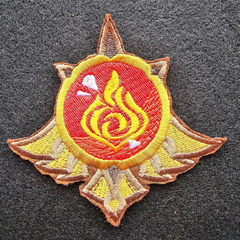 Genshin Impact Mondstadt Vision Cloth Patches; Pyro, Hydro, Cryo ...