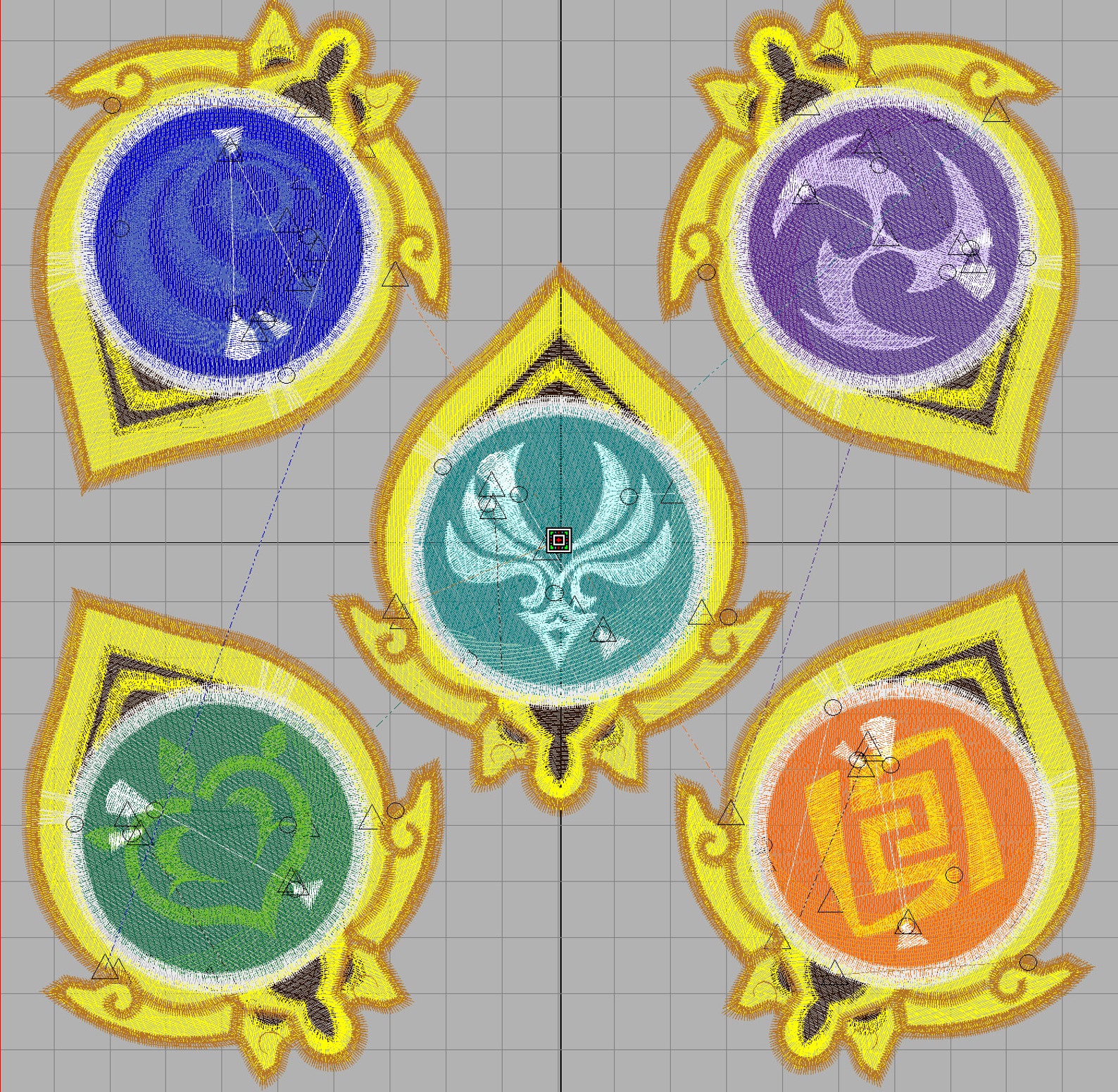 Genshin Impact's Sumeru Style Vision Patches. Pyro, Hydro, Cryo ...