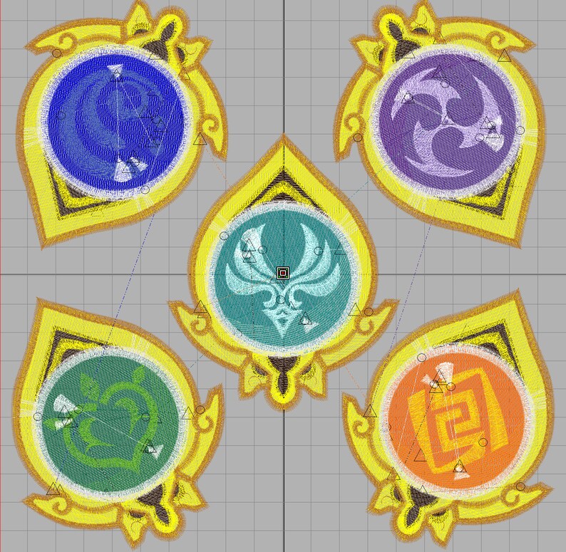 Genshin Impact's Sumeru Style Vision Patches. Pyro, Hydro, Cryo ...