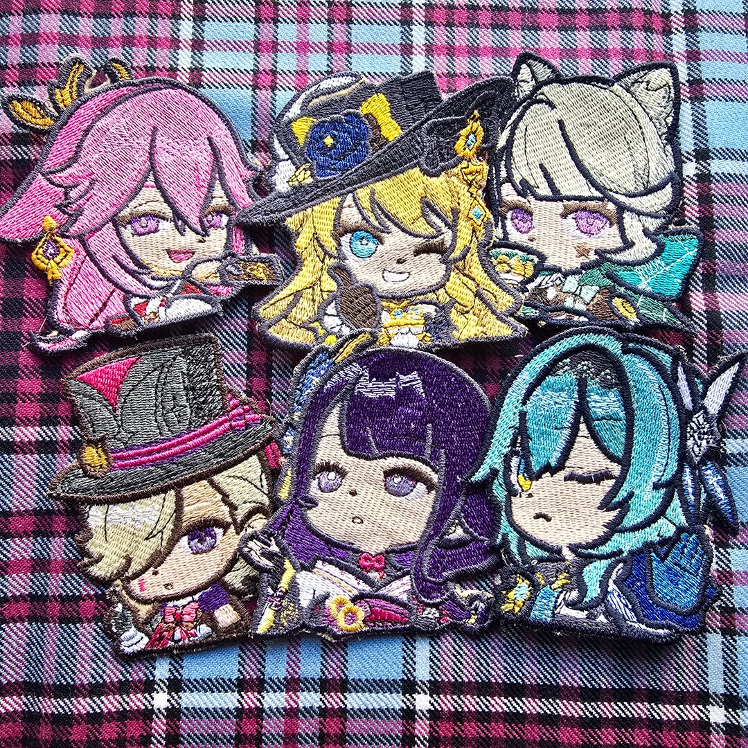 Genshin Impact Best Girls and a Magician Cloth Patches. 10x10cm Patches ...