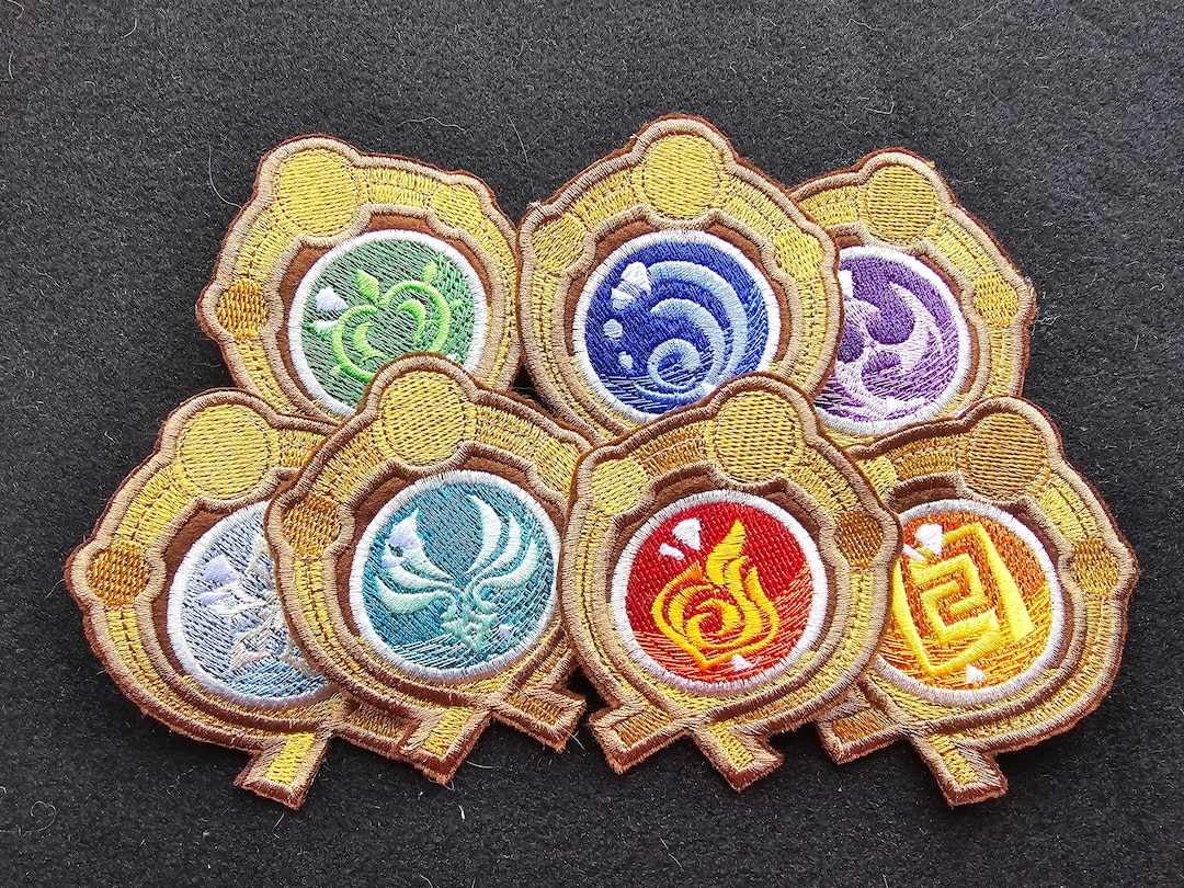 Genshin Impact's Inazuma Style Vision Patches. Pyro, Hydro, Cryo ...