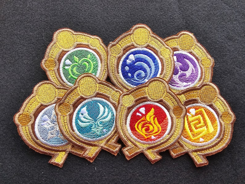Genshin Impact's Inazuma Style Vision Patches. Pyro, Hydro, Cryo ...