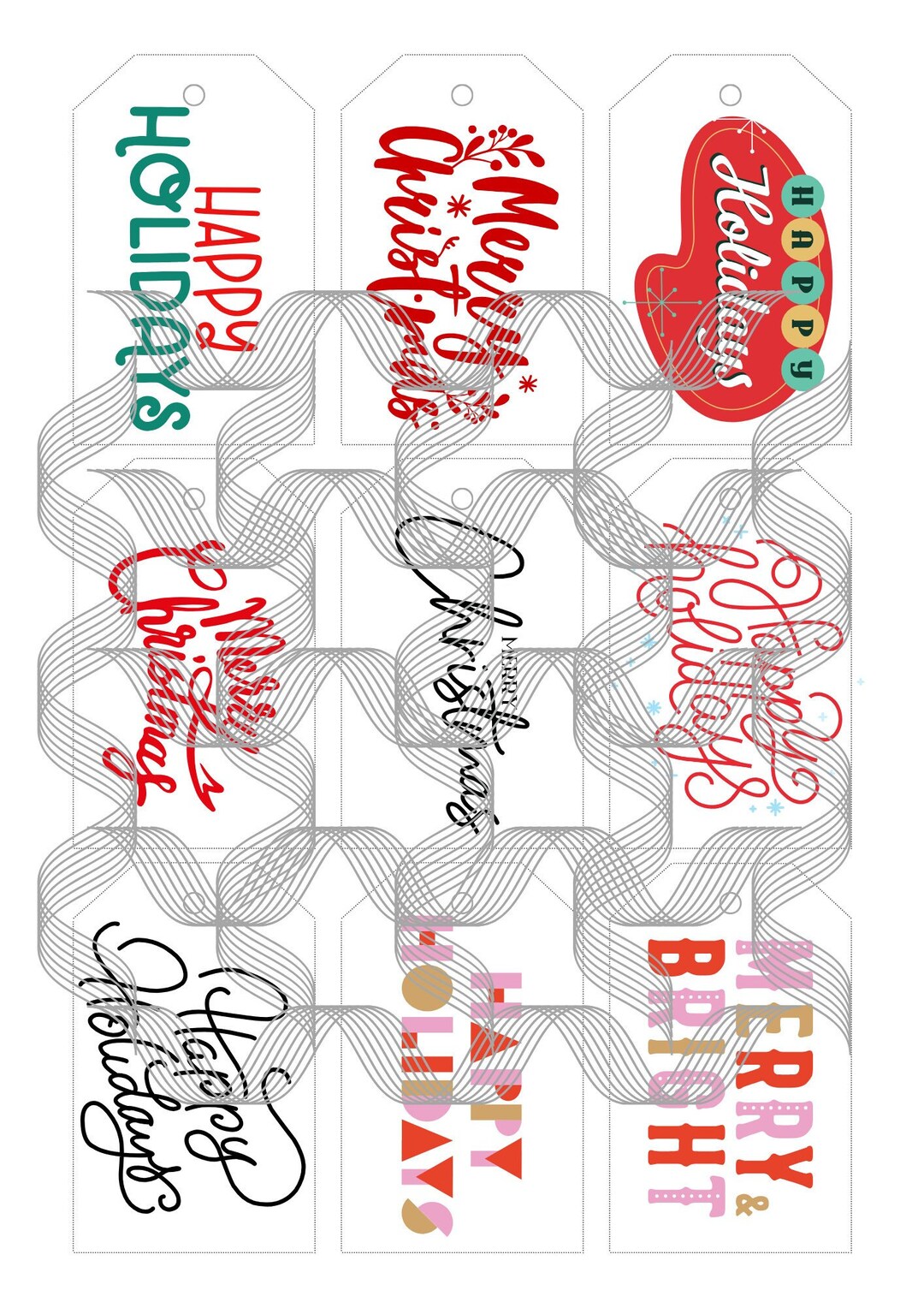 Christmas Holiday Gift Tag Printables - Etsy