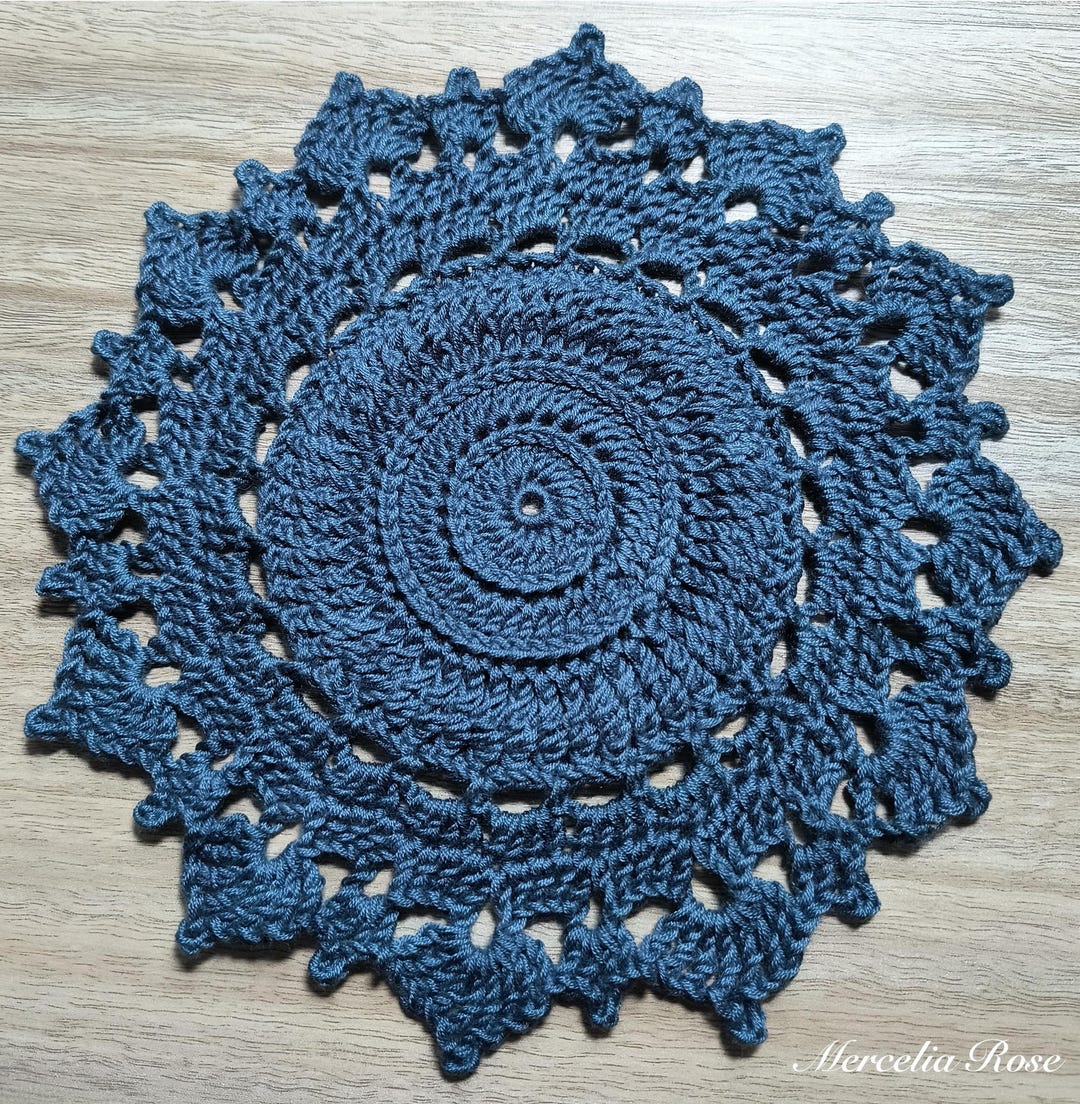 Intricate Crochet CYAN Doily Pattern Quick Simple Easy to Read Doily ...