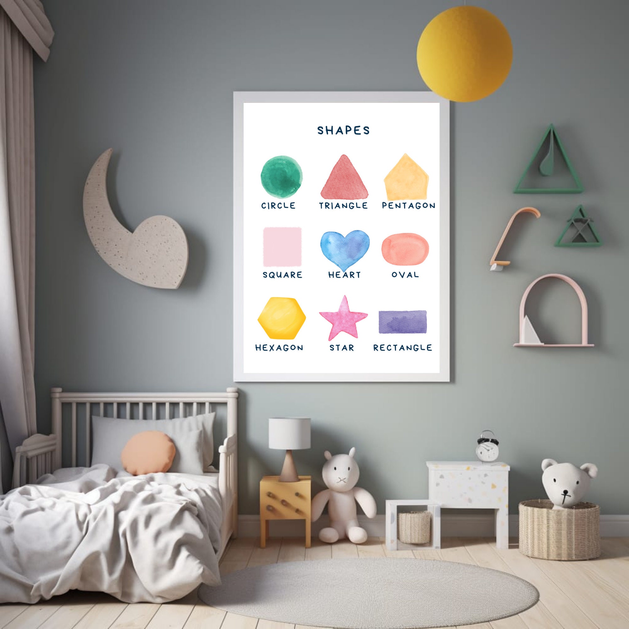 Shapes Educational Poster Colors Poster Classroom Decor - Etsy