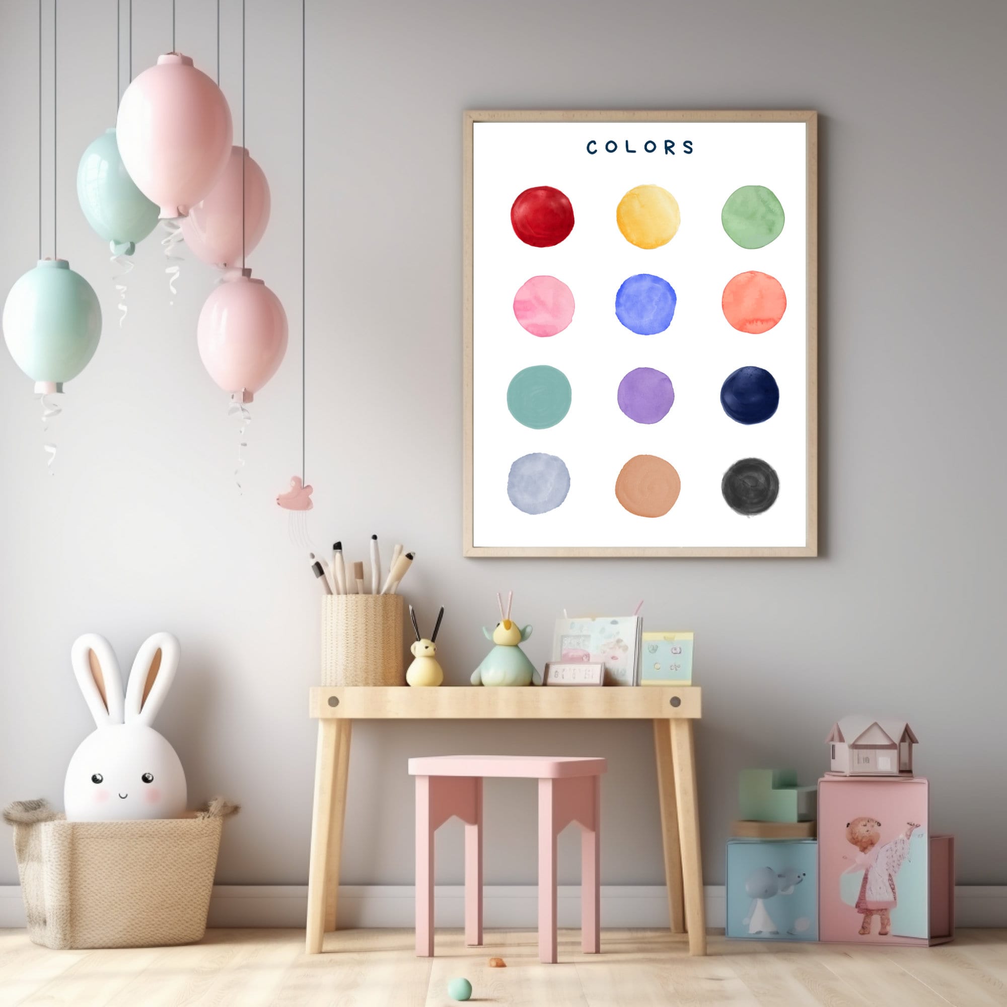 Shapes Educational Poster, Colors Poster, Classroom Decor, Playroom ...