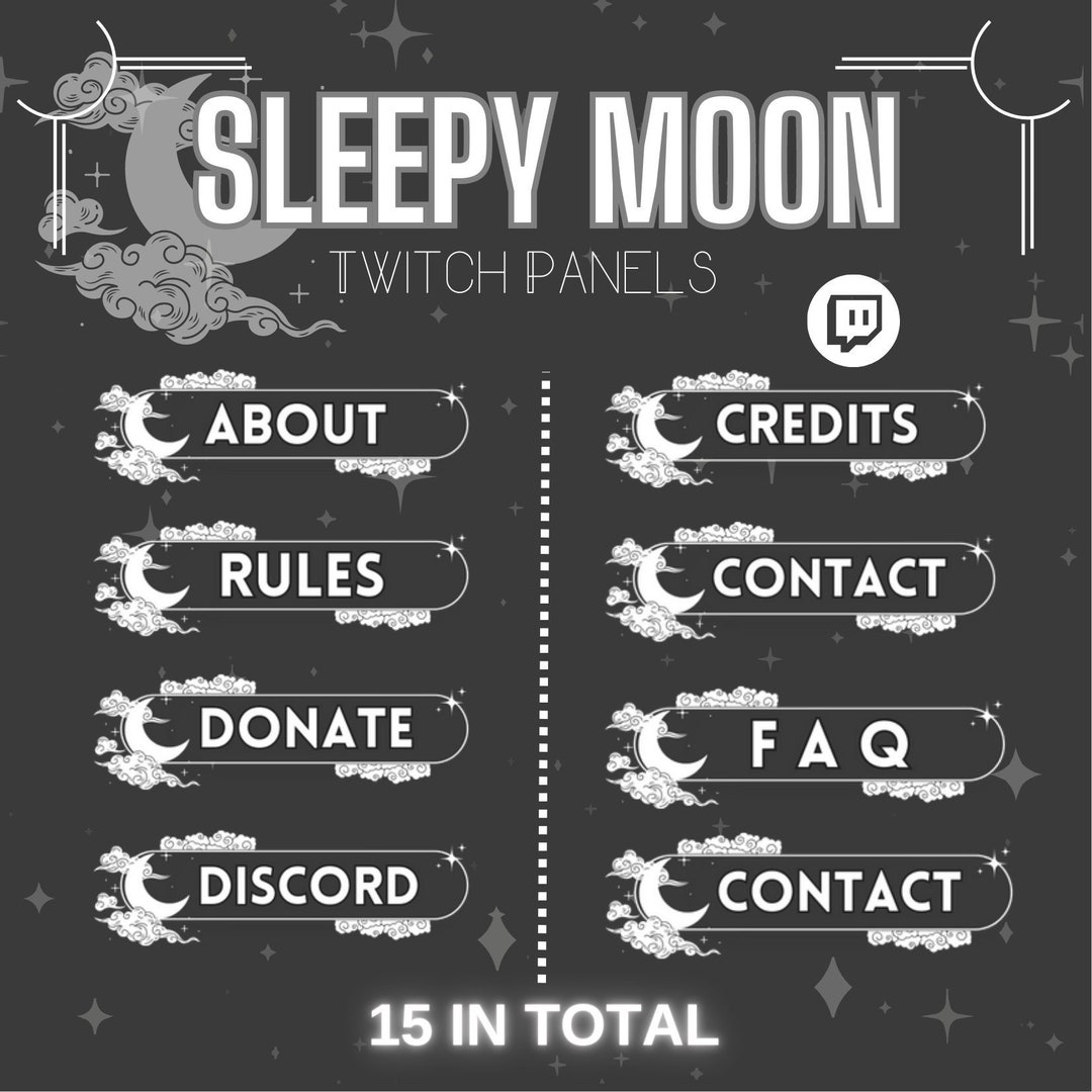 Sleepy Moon Twitch Panels - Etsy
