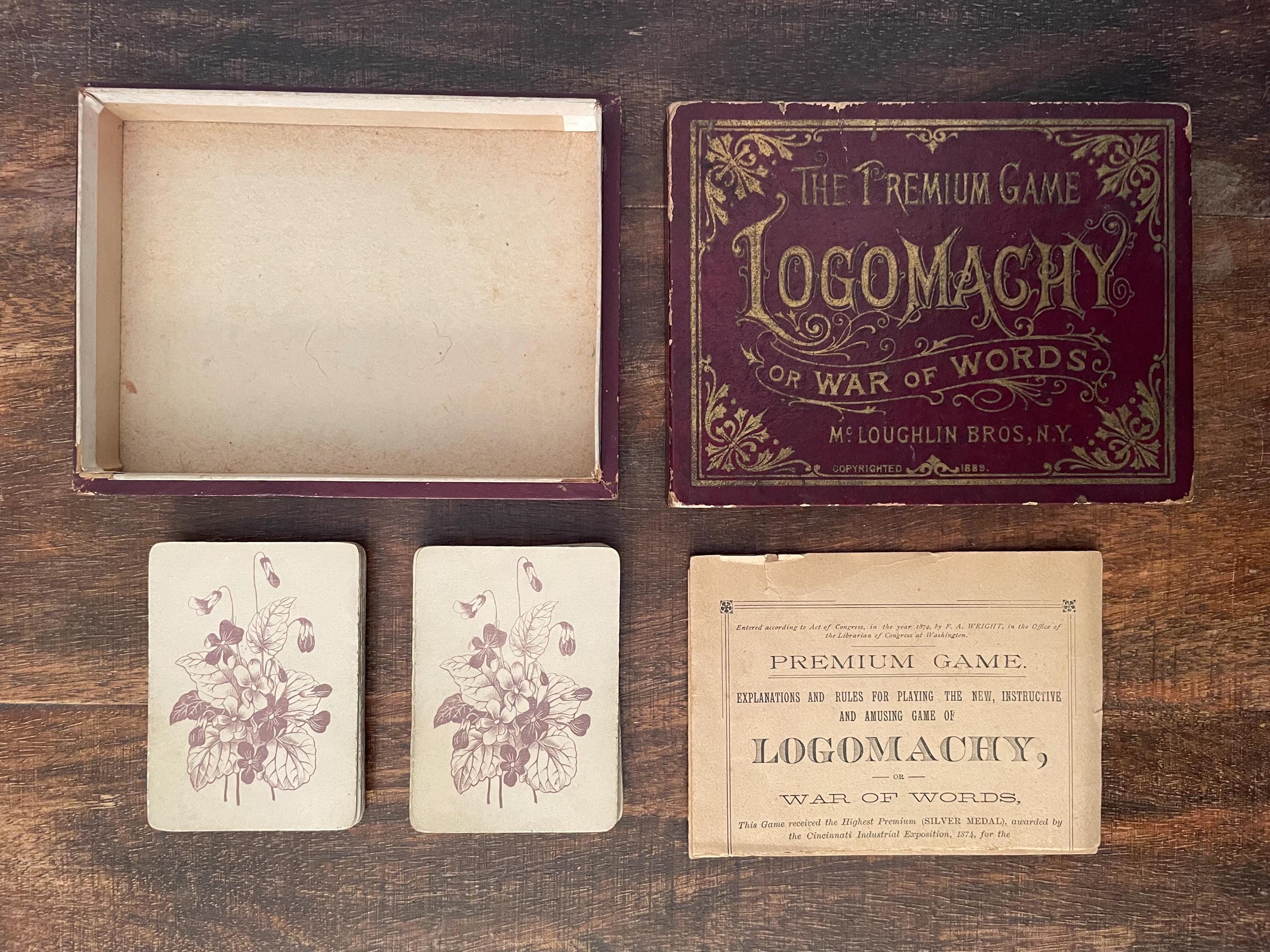 LOGOMACHY War of Words Antique Card Game ~ Mcloughlin Bros, NY - Etsy