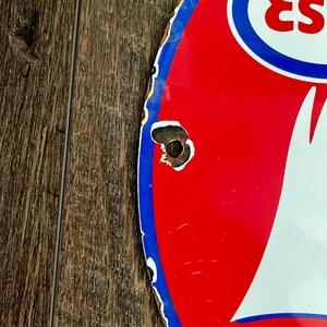 Vintage ESSO FUEL OIL Gas Station Pump 12" Round Porcelain Sign - Etsy