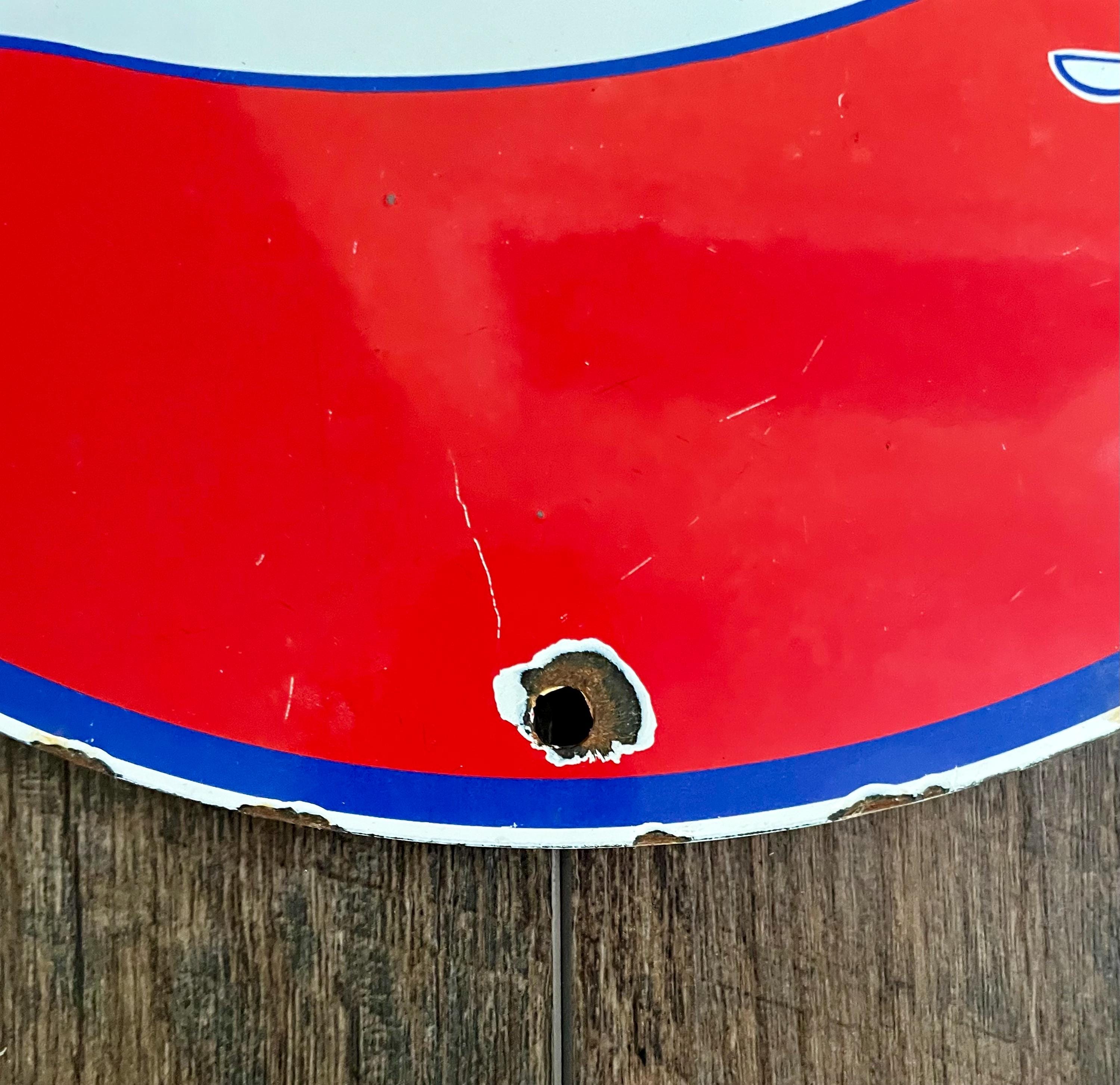 Vintage ESSO FUEL OIL Gas Station Pump 12" Round Porcelain Sign - Etsy