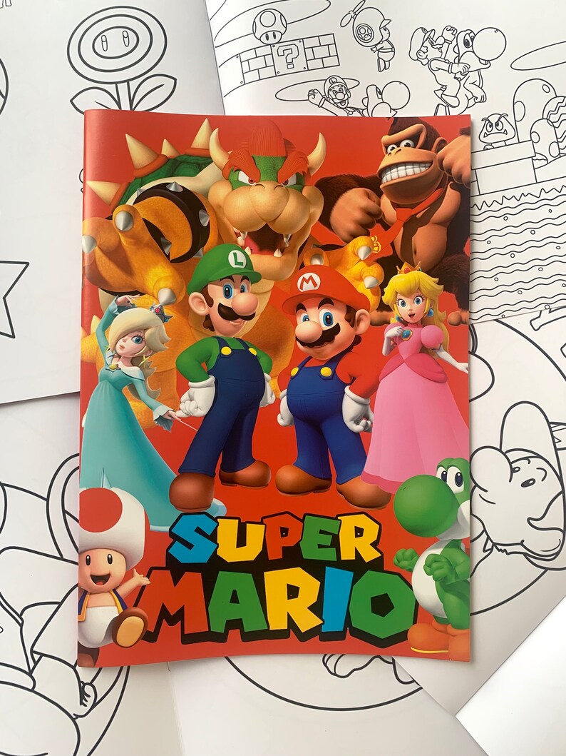 A4 Super Mario Colouring Book. Kids Colouring Books. Party Bag Ideas ...