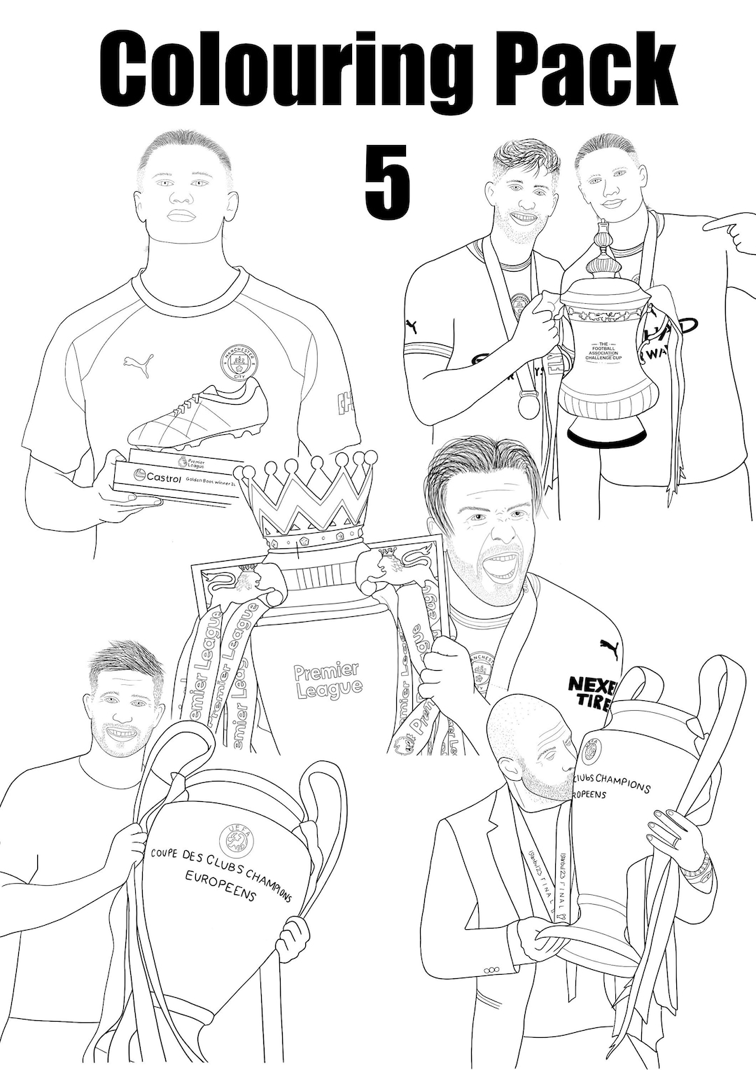 Manchester City Printed Colouring Sheets / Colouring in Pack - Etsy
