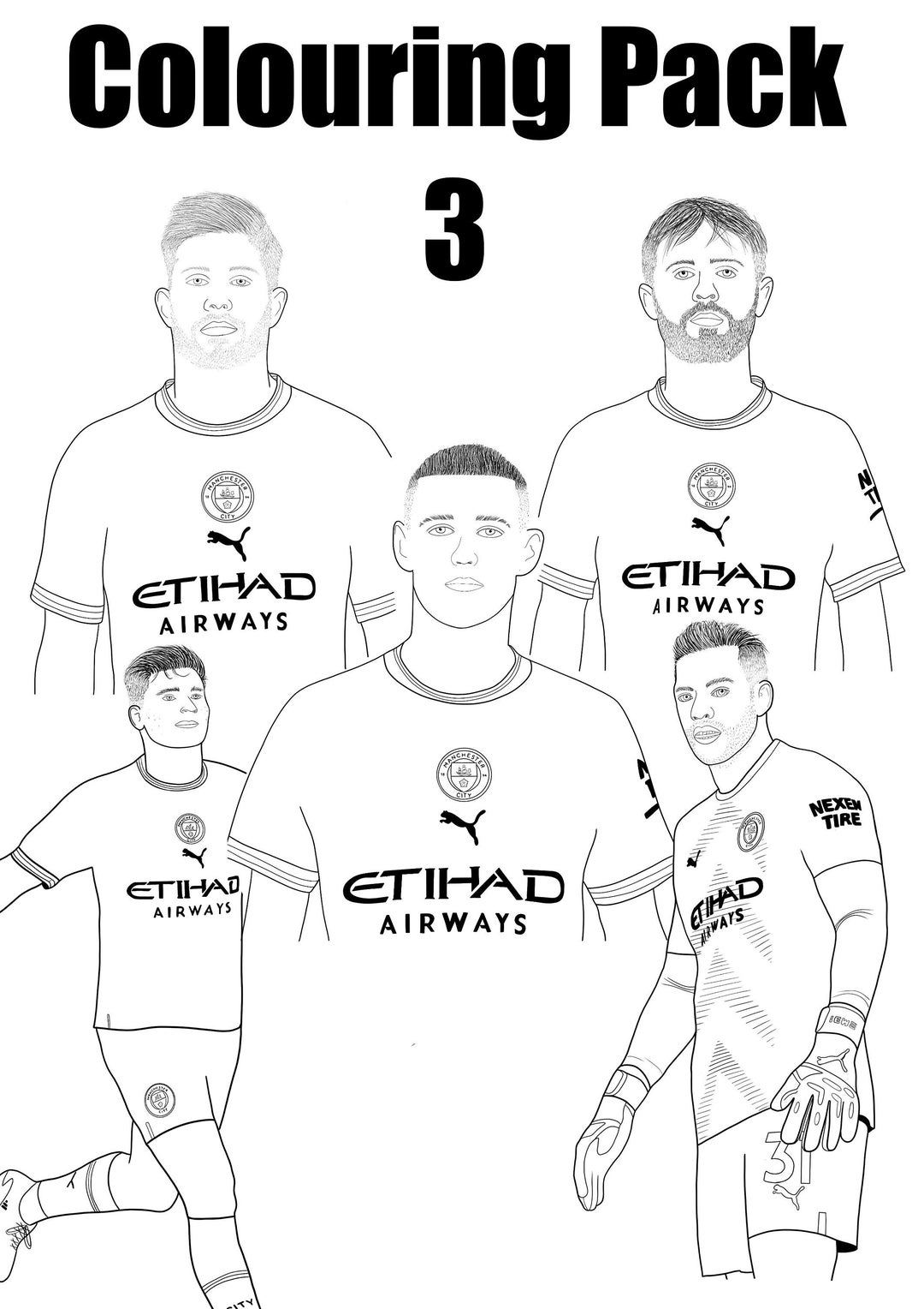 Manchester City Printed Colouring Sheets / Colouring in Pack - Etsy