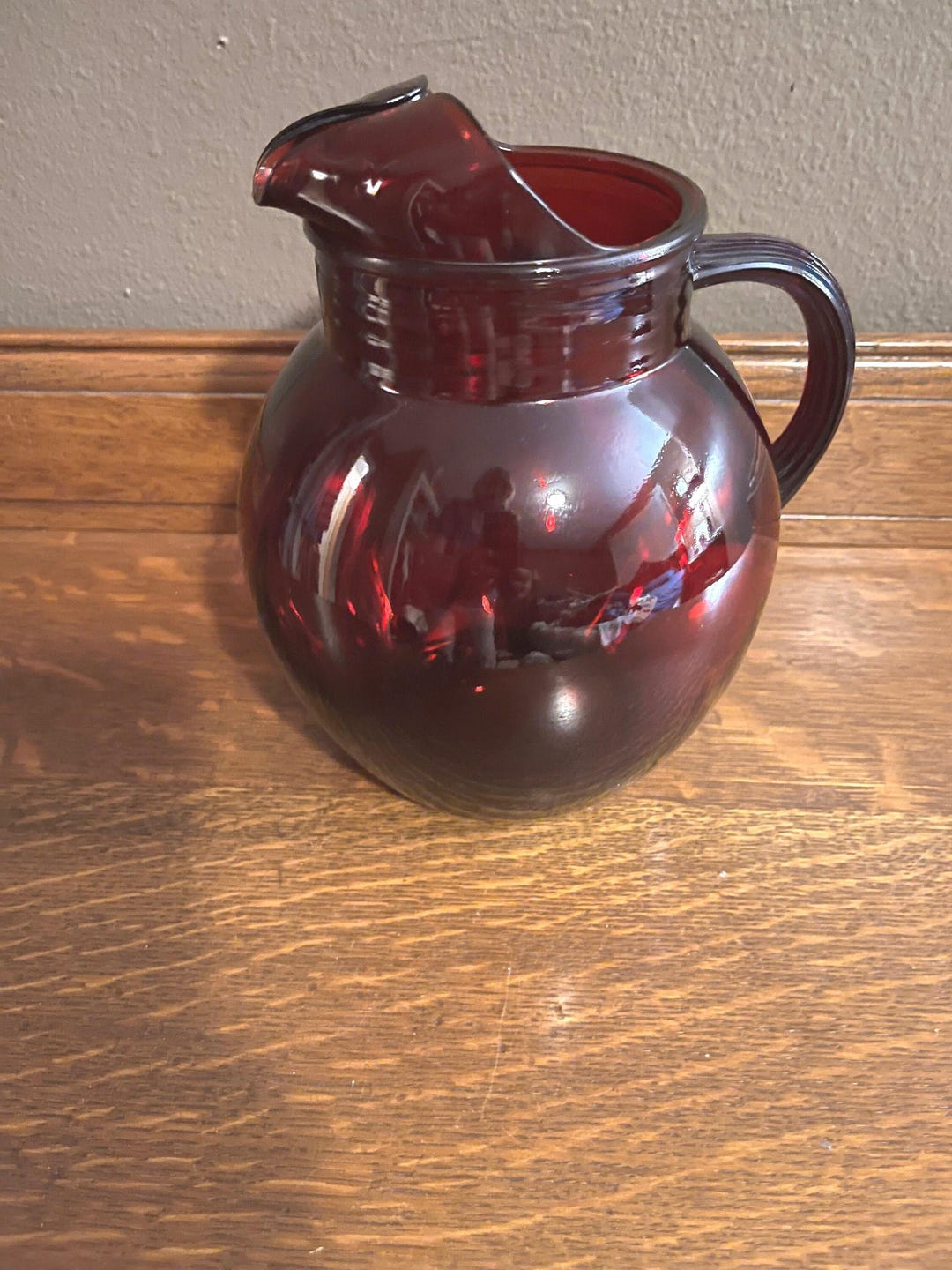 Vintage RUBY RED Roly Poly Pitcher for Your Beverages - Etsy