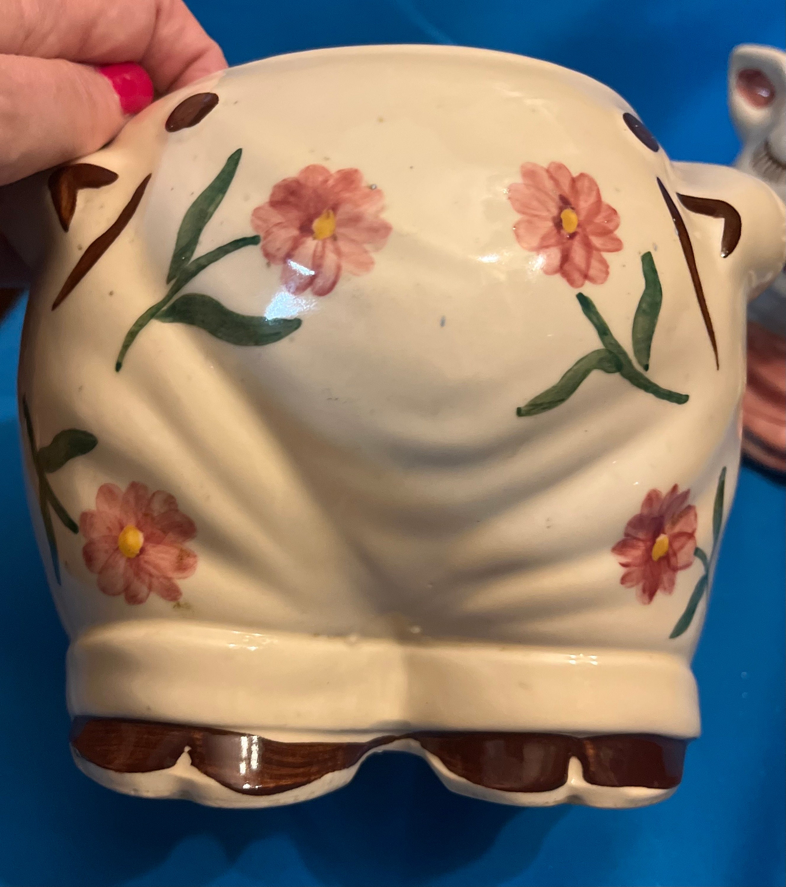 Rare 1940s SHAWNEE SMILEY PIG With Pink Flowers and Pink Scarf. Mint ...