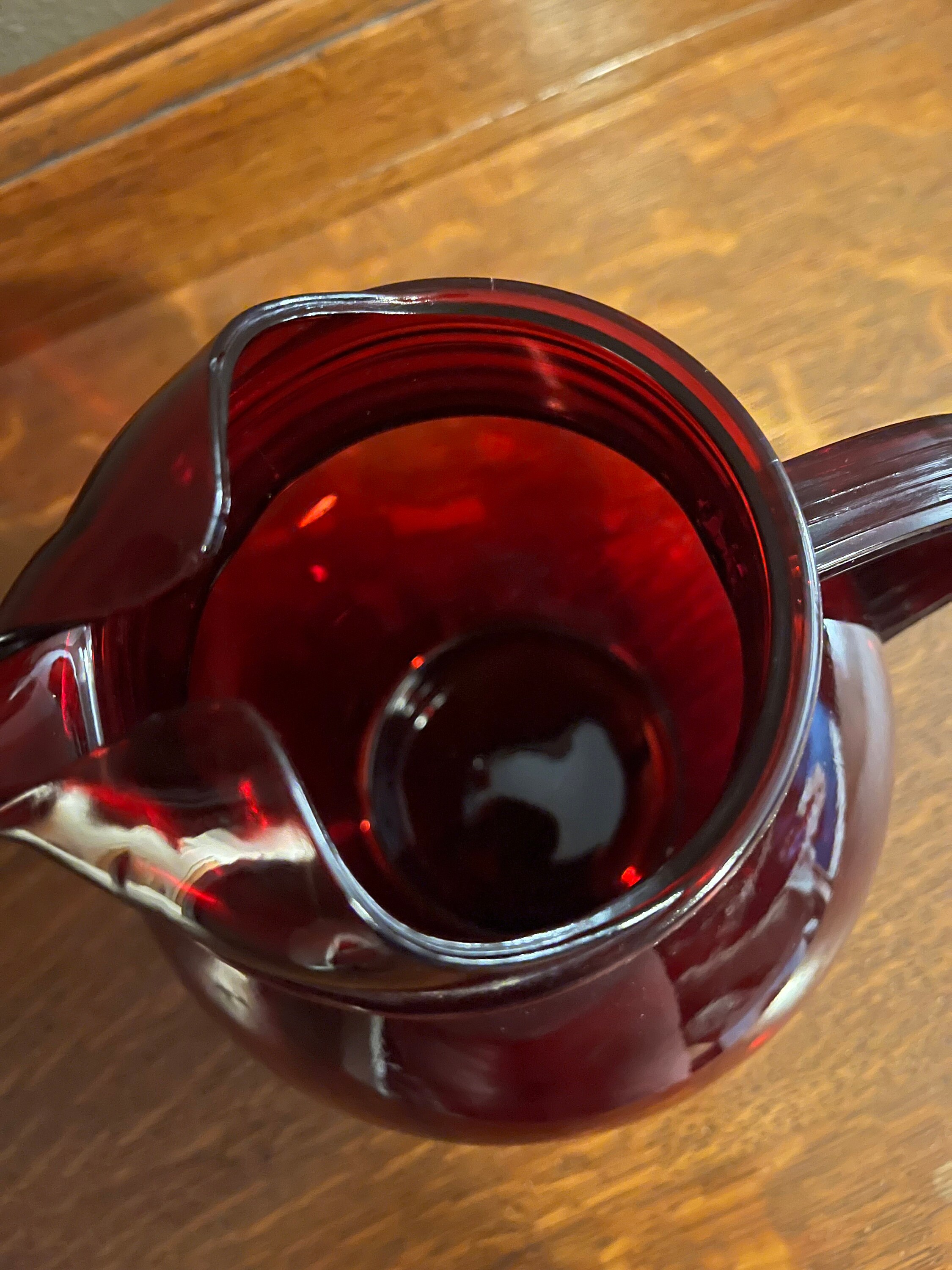 Vintage RUBY RED Roly Poly Pitcher for Your Beverages - Etsy