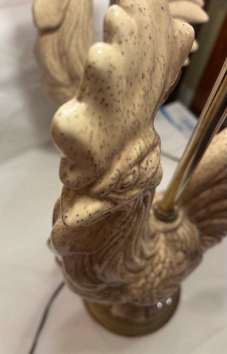 Vintage COUNTRY FRENCH ROOSTER Lamps Excellent Condition No Chips ...