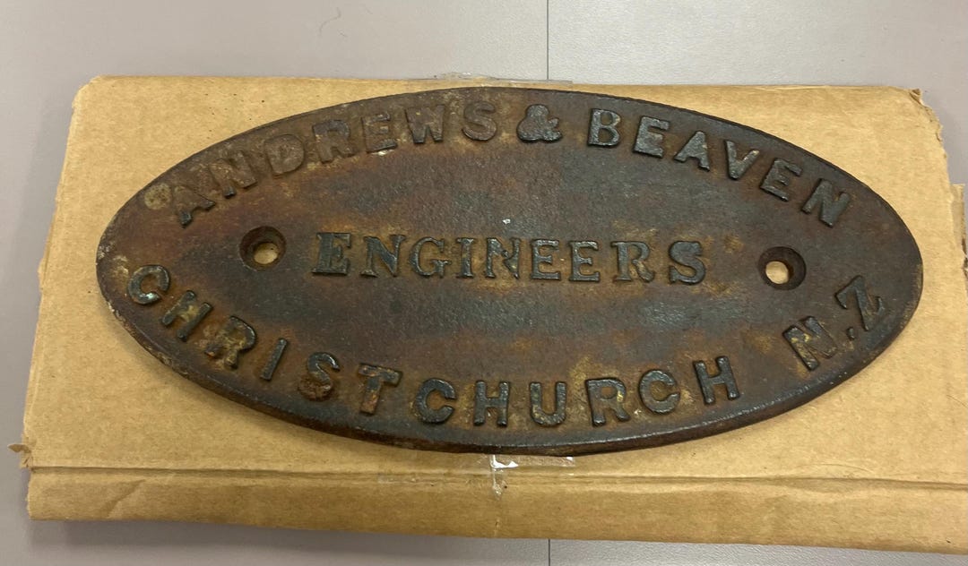 Antique ANDREWS and BEAVEN ENGINEERS, Christchurch, New Zealand Cast ...