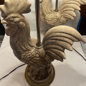 Vintage COUNTRY FRENCH ROOSTER Lamps Excellent Condition No Chips ...
