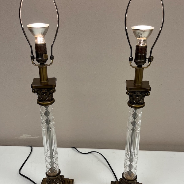 Glass Column Lamp - Etsy