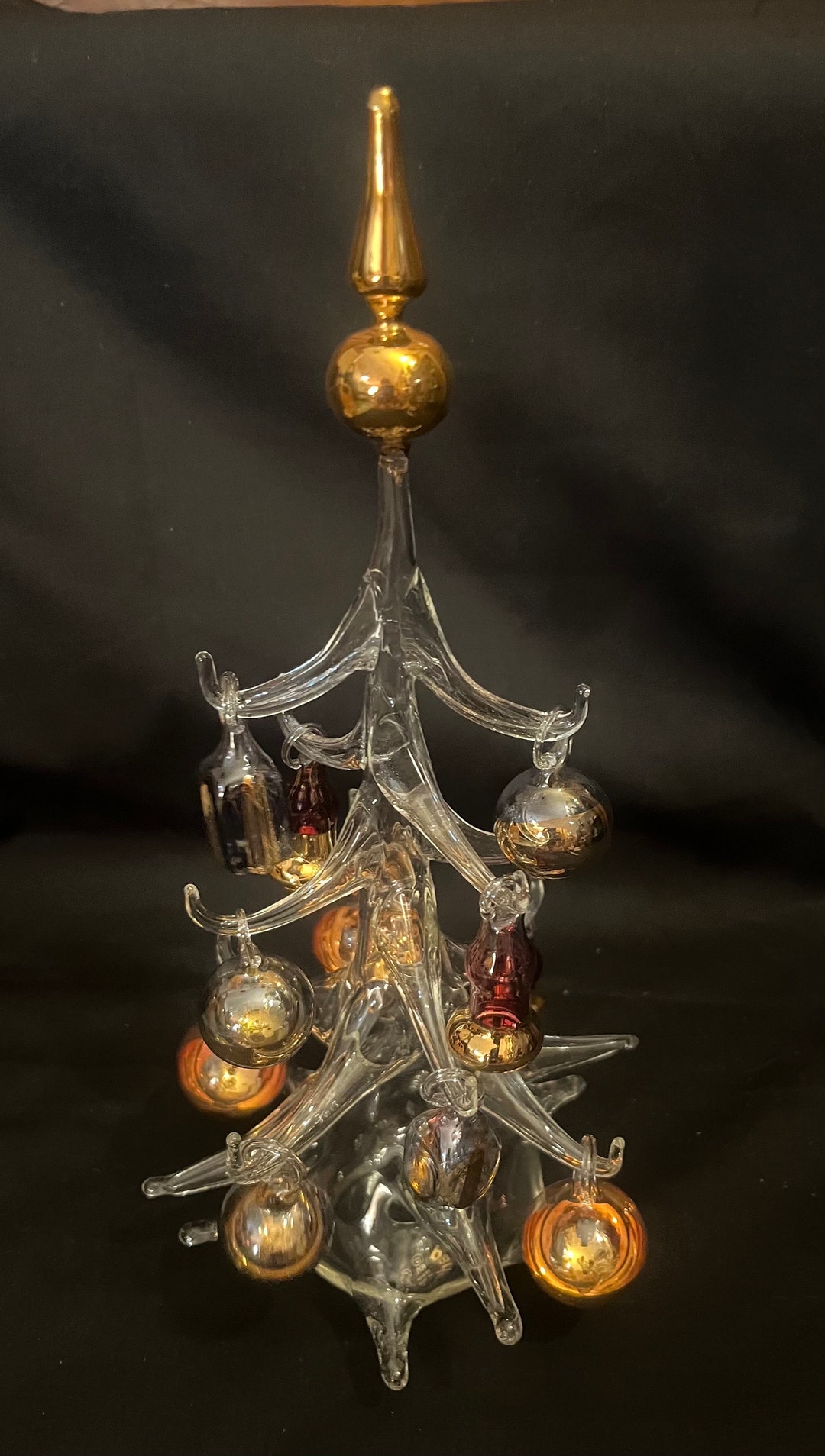Exquisite Vintage PARISE VETRO Clear Hand Blown Glass CHRISTMAS Tree ...