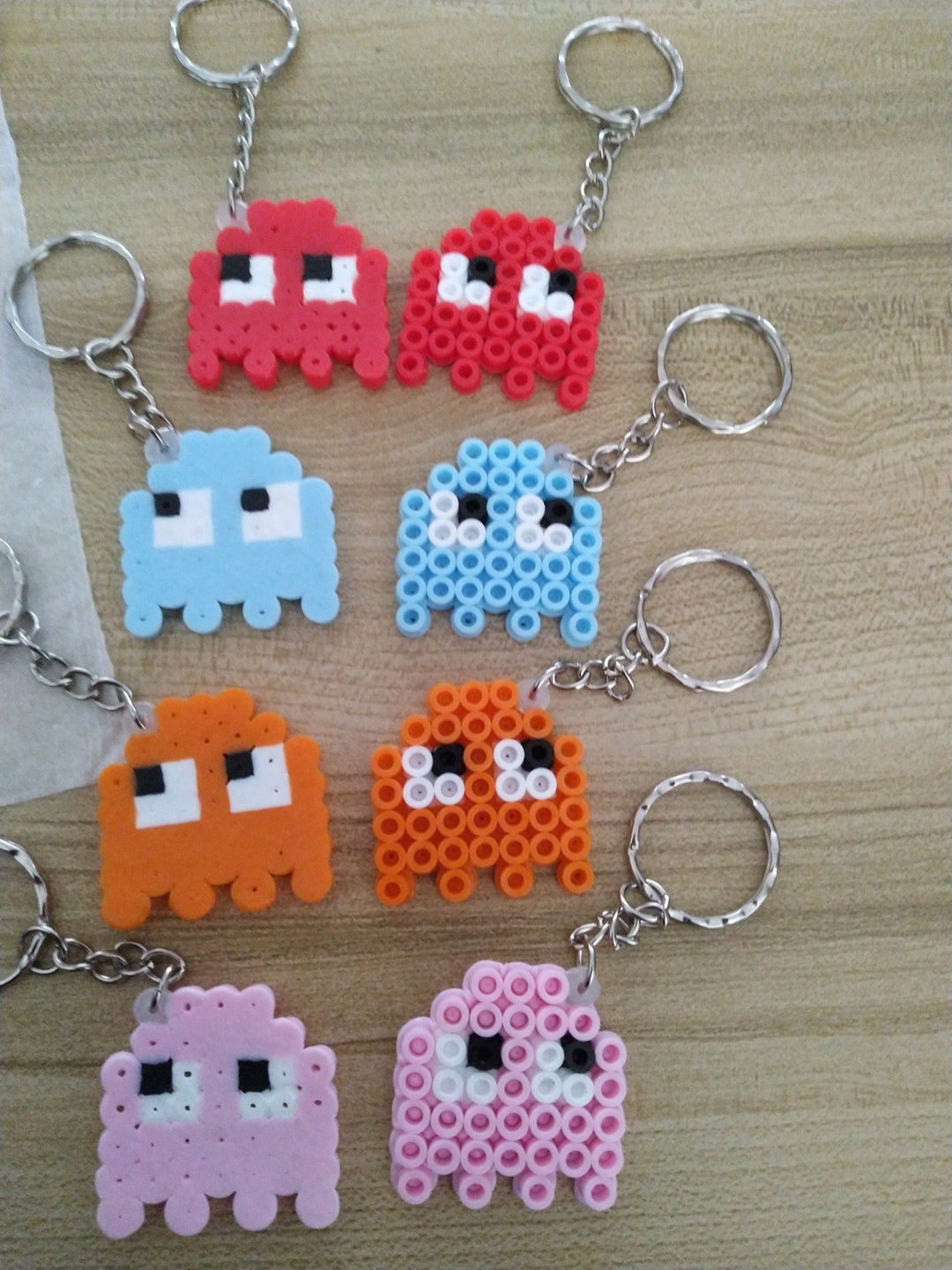 Pac-man Ghost Inspired Keyring - Etsy UK
