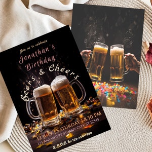 Editable Beer Surprise Birthday Party Invite, Adult Birthday Invite ...