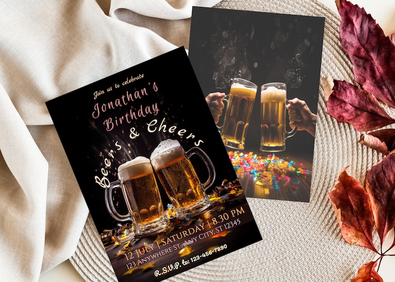 Editable Beer Surprise Birthday Party Invite, Adult Birthday Invite ...